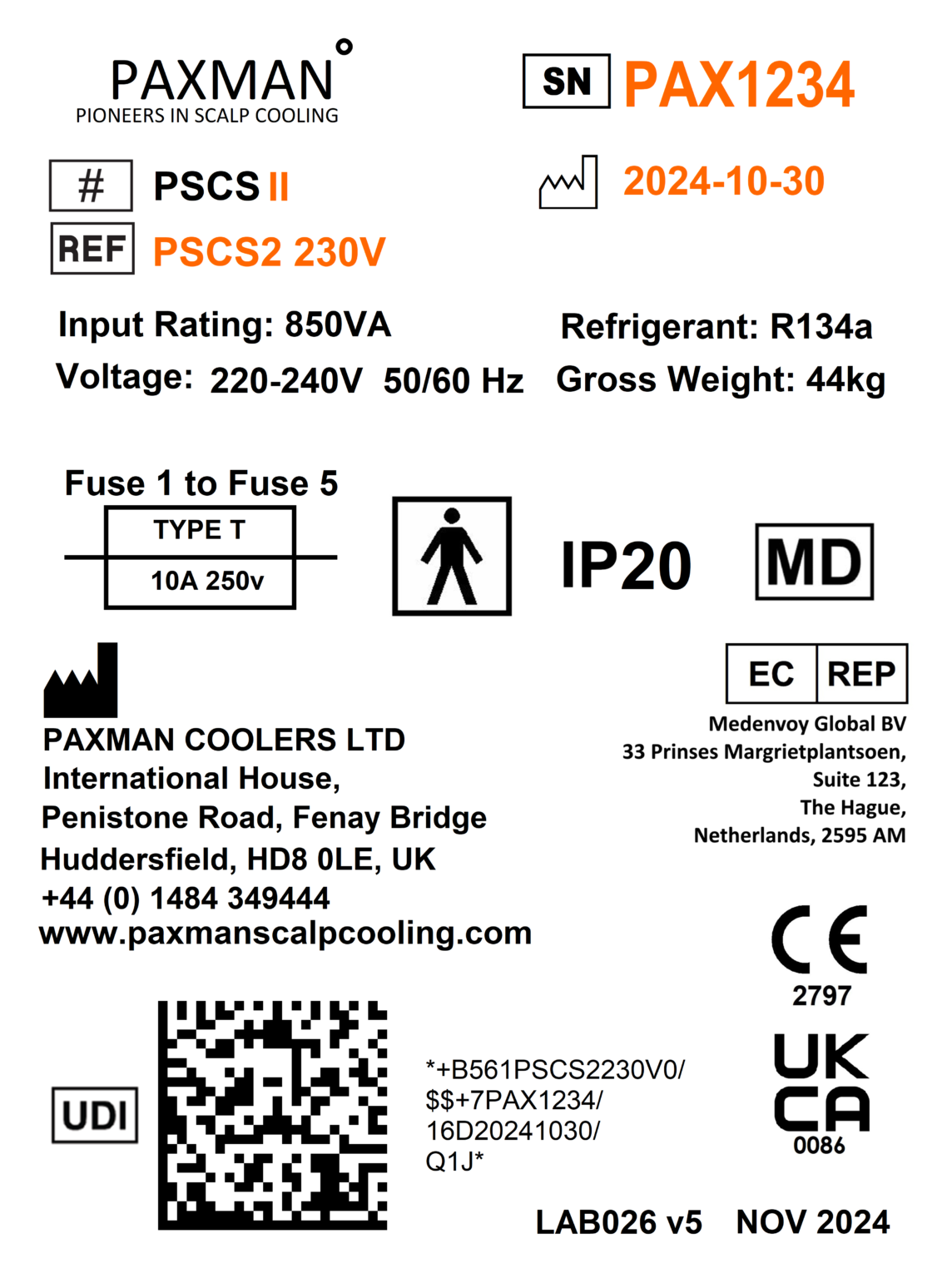 Rest of the World Identification Labels - Paxman